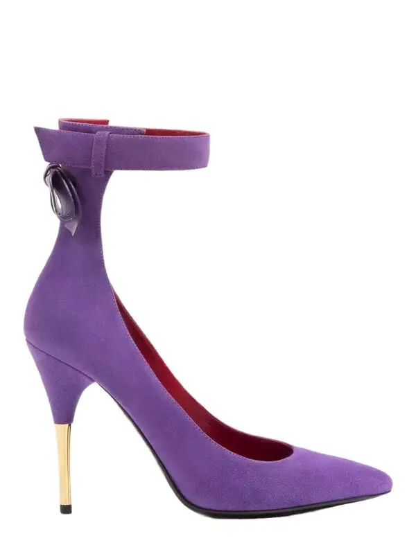 Valentino Garavani Fatale Suede Pumps With Bow Detailing - Purple