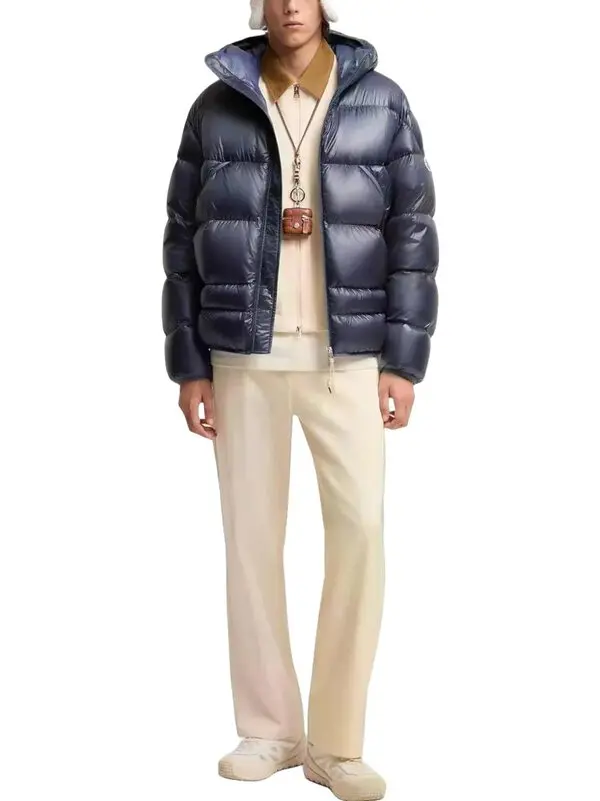 Moncler Quilted Hooded Down Jacket - Blue