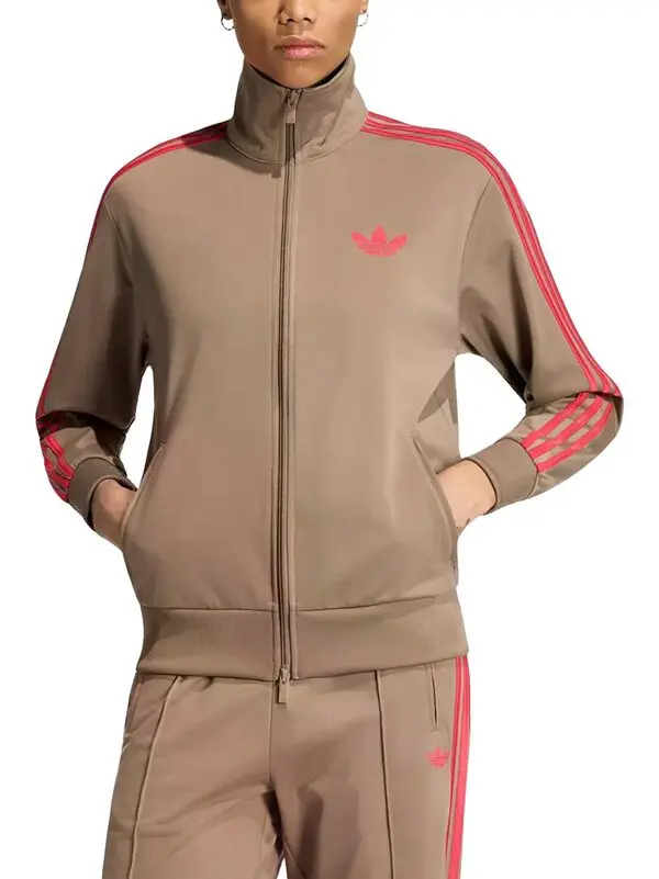 Adidas Logo-embroidered Striped Track Jacket - Neutrals