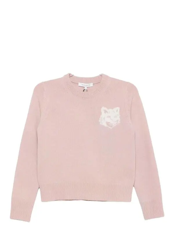 Maison Kitsuné Fox Head Intarsia Sweater - Pink
