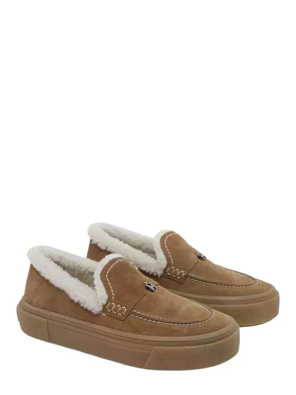 Hogan Shearling Trim Loafers - Brown