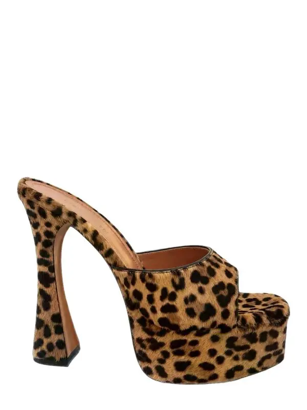 Amina Muaddi Dalida Leopard-print Platform Sandals - Brown