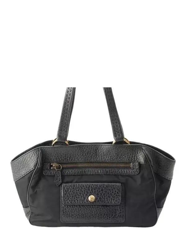 Prada Berlino Trimmed Tessuto Shoulder Bag - Black