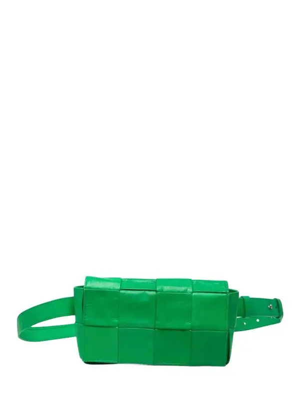 Bottega Veneta Mini Paper Calfskin Intrecciato Cassette Belt Bag - Green