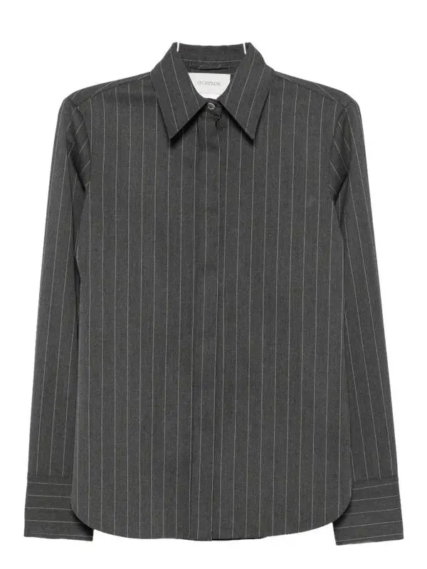 Sportmax Pinstripe Patterned Shirt - Grey