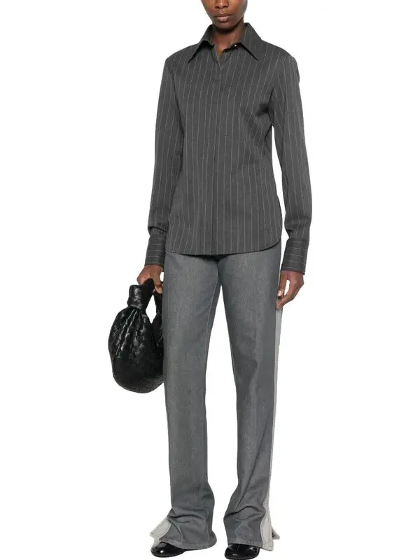 Sportmax Pinstripe Patterned Shirt - Grey