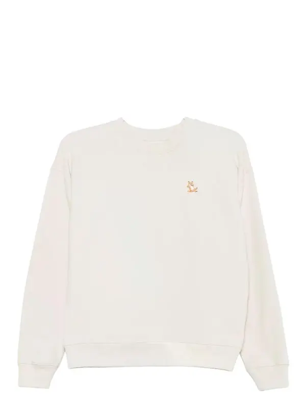Maison Kitsuné Chillax Fox Patch Crew Neck Sweater - Neutrals