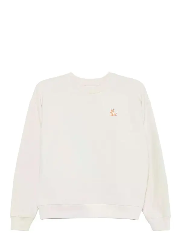 Maison Kitsuné Chillax Fox Patch Crew Neck Sweater - Neutrals