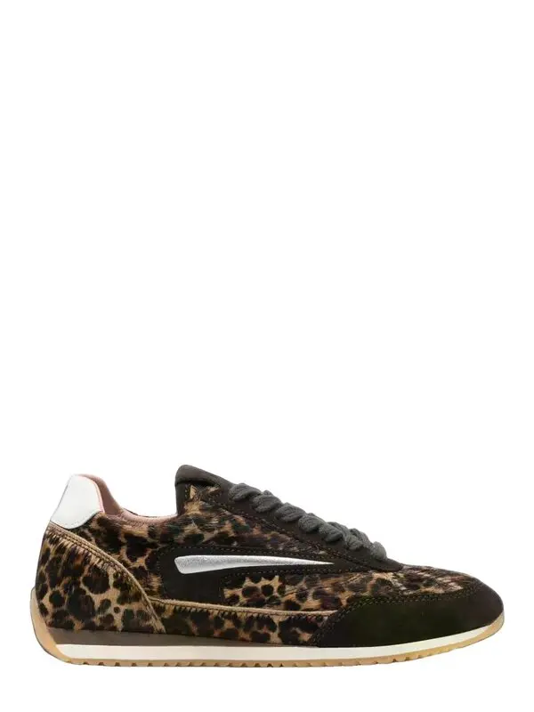 D.a.t.e. Leopard Print Lace-up Sneakers - Brown