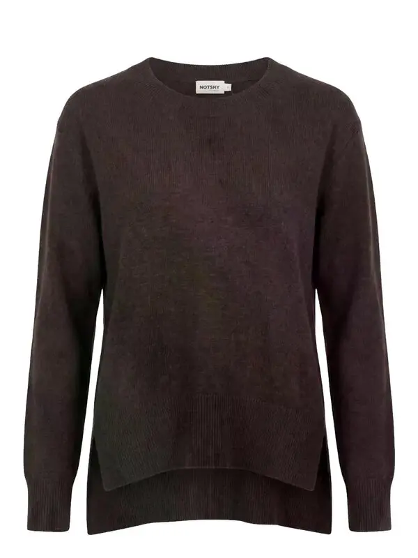 NOTSHY Fine-knit Cashmere Crew Neck Sweater - Brown