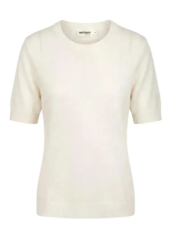 NOTSHY Short Sleeve Cashmere Sweater - Neutrals
