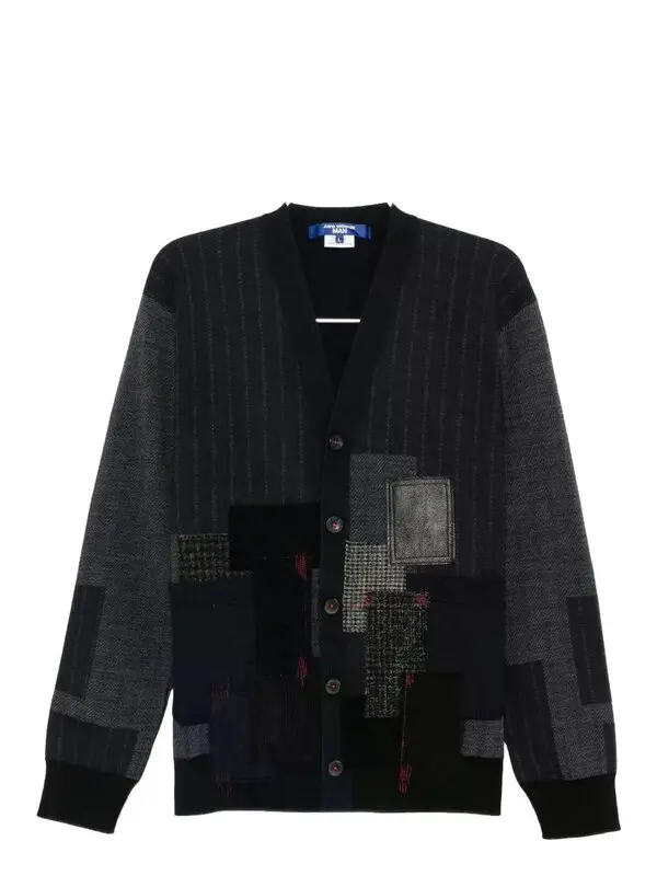 Junya Watanabe Jacquard Patchwork Cardigan - Blue