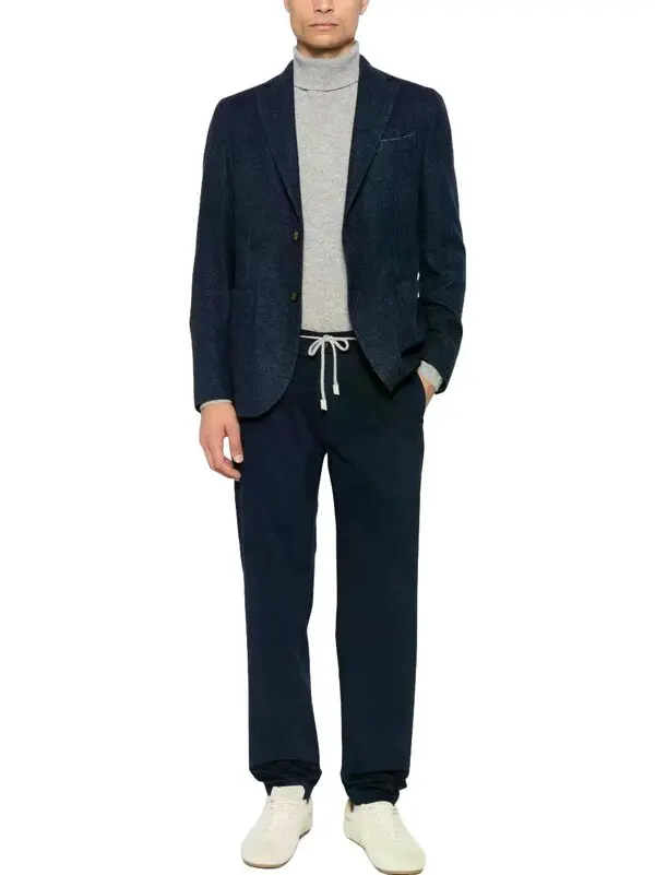 Eleventy Navy Drawstring Trousers - Blue