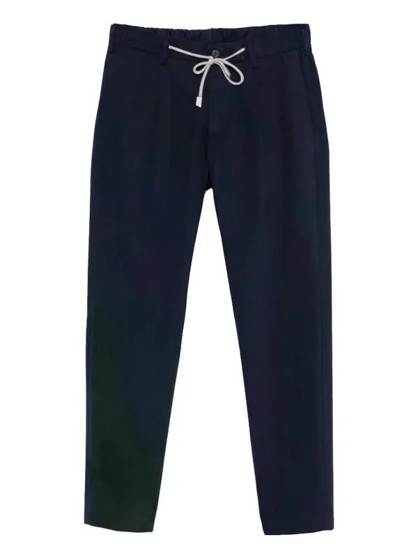 Eleventy Navy Drawstring Trousers - Blue