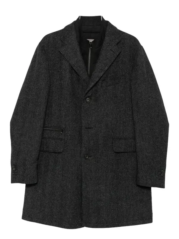 Corneliani Single-breasted Herringbone Coat - Grey