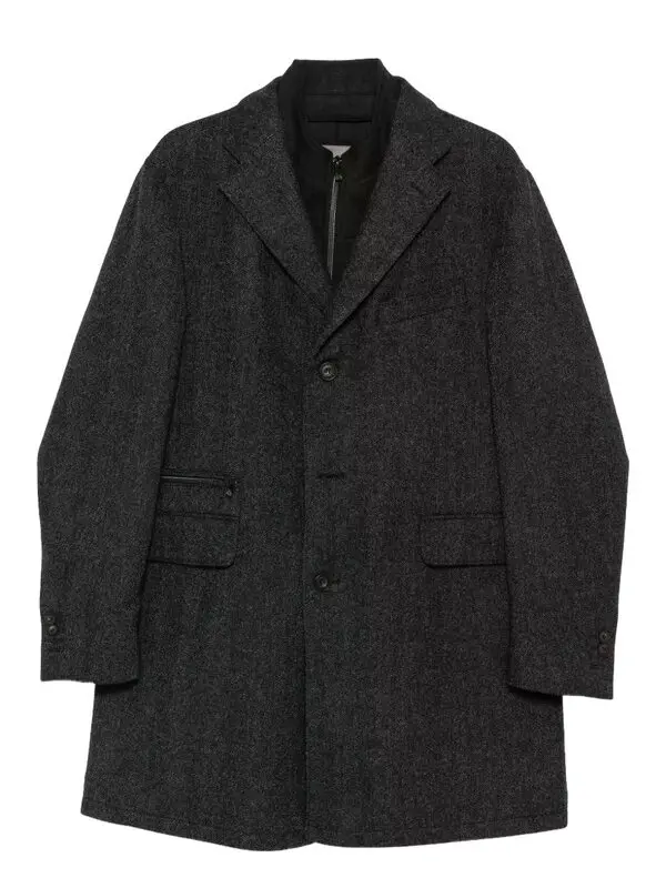 Corneliani Single-breasted Herringbone Coat - Grey