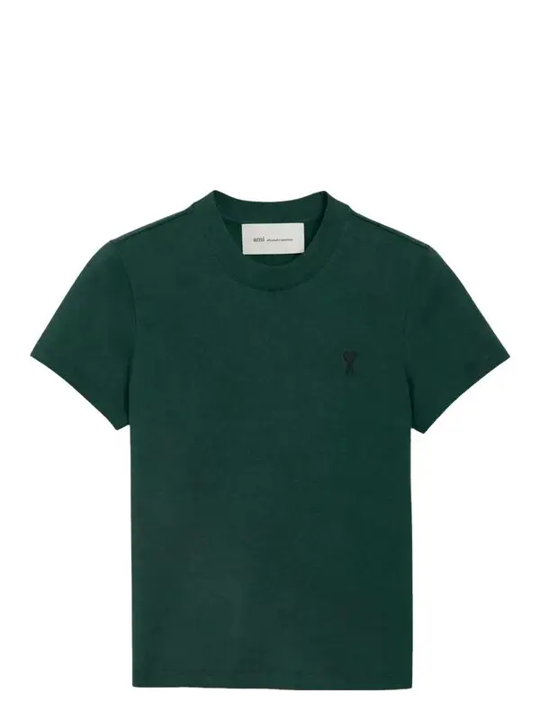 AMI Paris De Coeur Embroidered T-shirt - Green