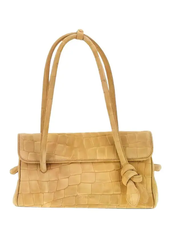 Jacquemus Croc-effect Leather Tote Bag - Neutrals