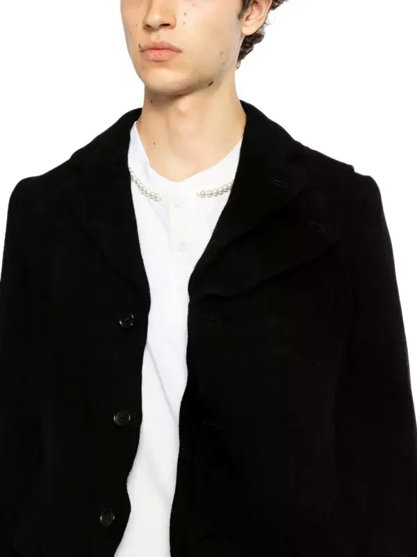Comme Des Garçons Layered Button-fastening Blazer - Black