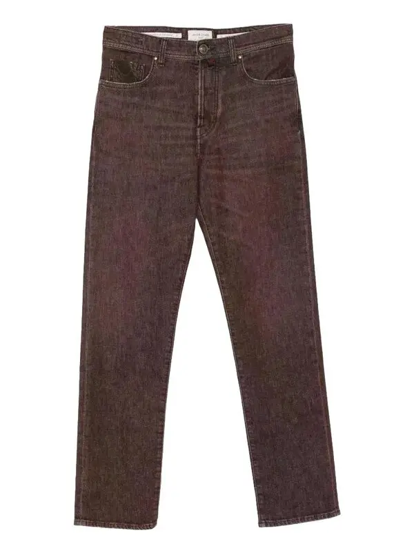 Jacob Cohen Logo Patch Straight-leg Jeans - Red