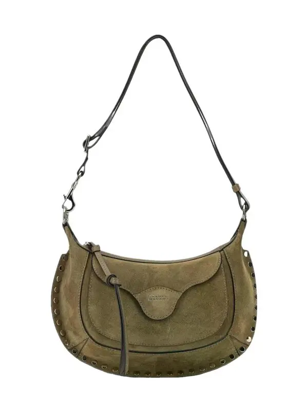 Isabel Marant Étoile Stud-embellished Suede Shoulder Bag - Green