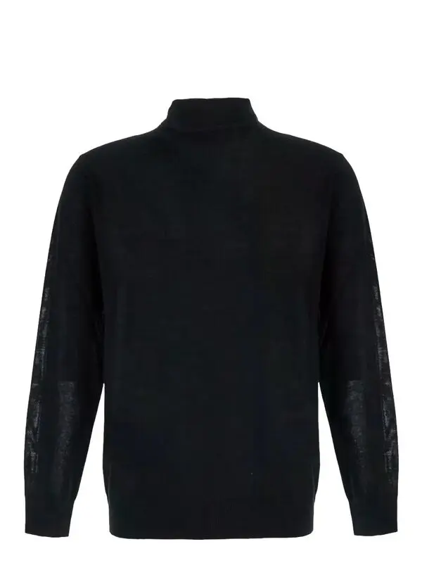 KANGRA Roll Neck Wool Sweater - Black