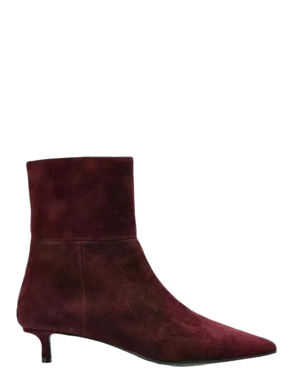 JIMMY CHOO Burgundy Suede Ankle Boots - Red