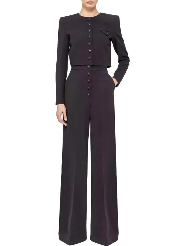 NISSA High-waist Wide-leg Trousers - Black