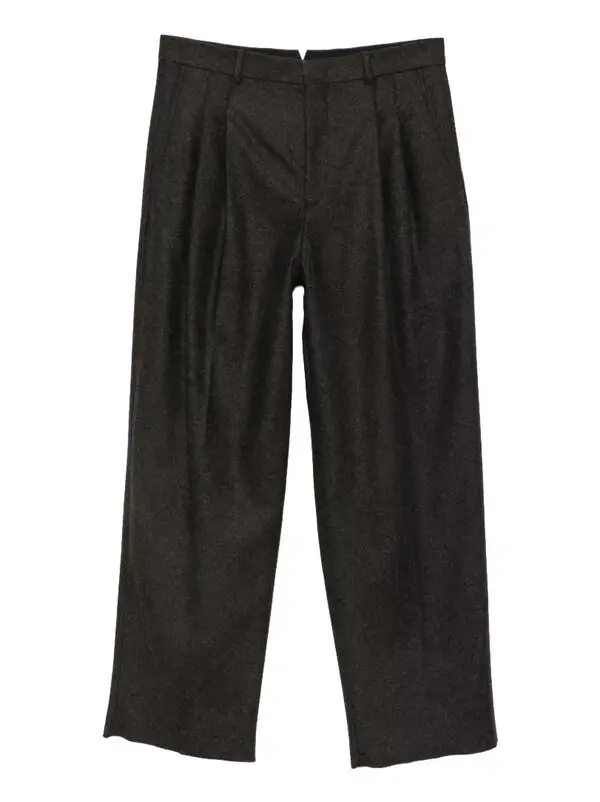 Emporio Armani Pleated Wide-leg Trousers - Brown