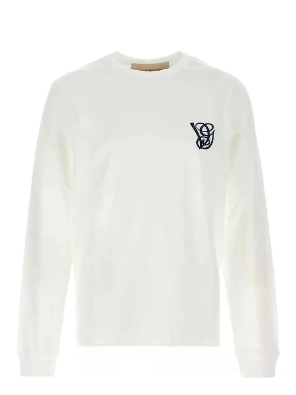 Valentino Garavani Vg Logo-embroidered Long-sleeved T-shirt - White