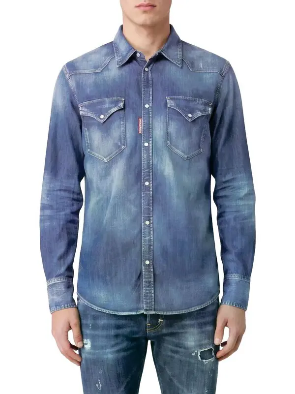 Dsquared2 Medium Perfecto Classic Western Shirt - Blue