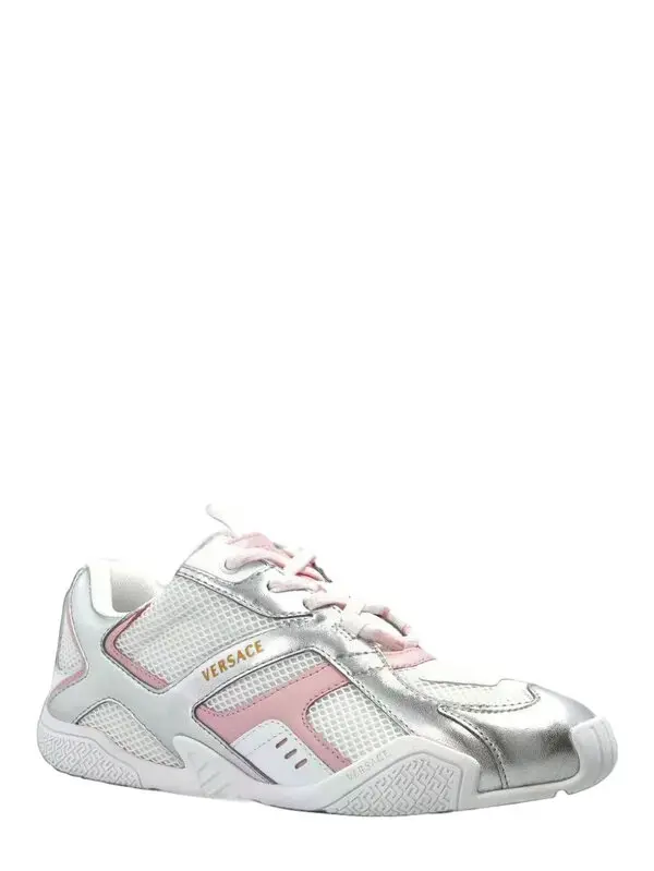 Versace Galaxia Metallic Lace-up Sneakers - White