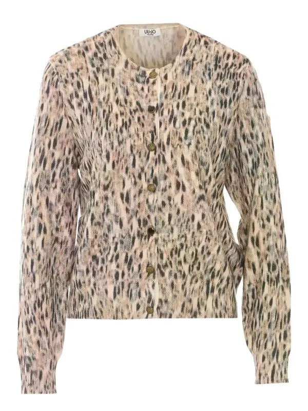 Liu Jo Graphic Print Crew Neck Cardigan - Neutrals