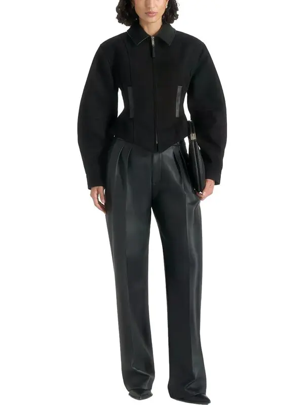 Manière De Voir Hourglass Gabardine Jacket - Black