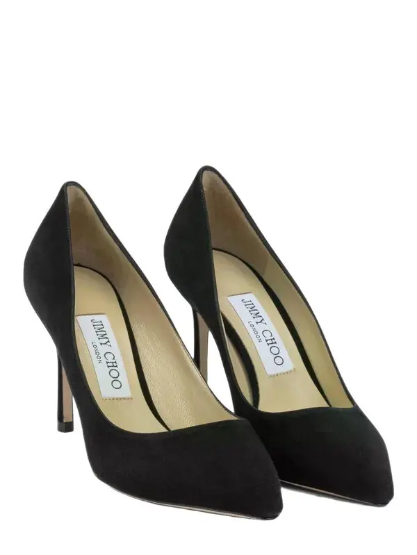 JIMMY CHOO Romy 85 Suede Pointed Pumps - Black