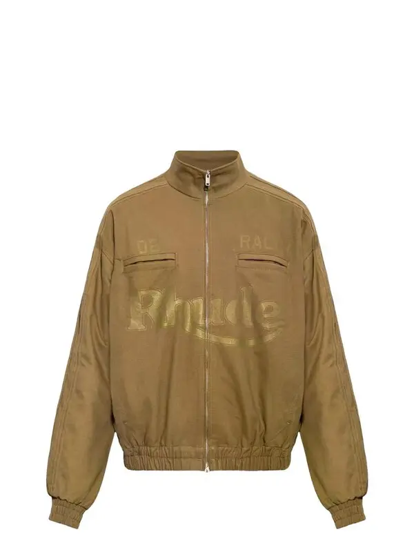 Rhude Rally Track Logo-print Zip-up Jacket - Brown