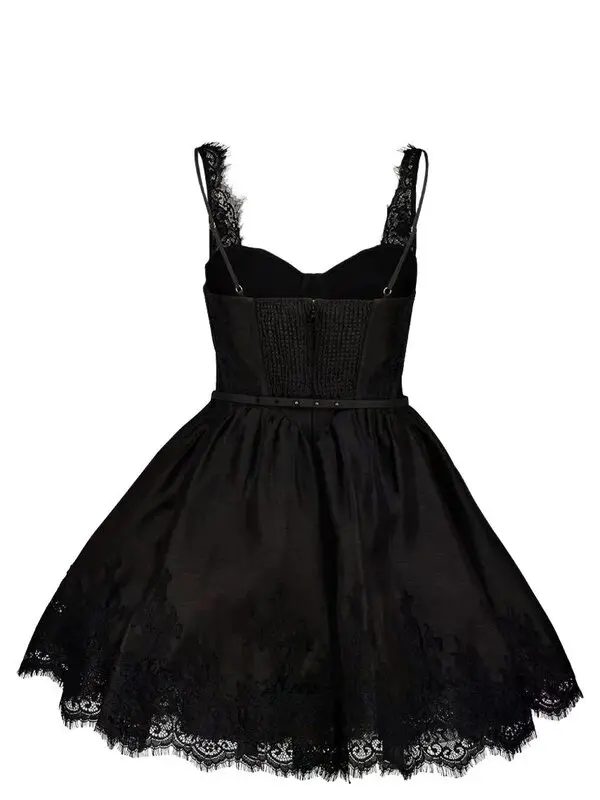 Zimmermann Valiant Lace-trim Mini Dress - Black