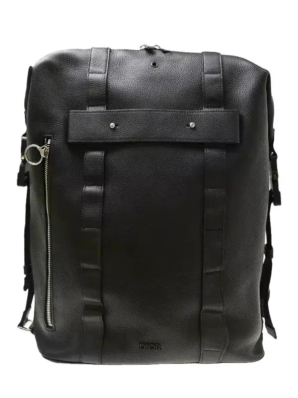 Dior Grained Leather Backpack - Black