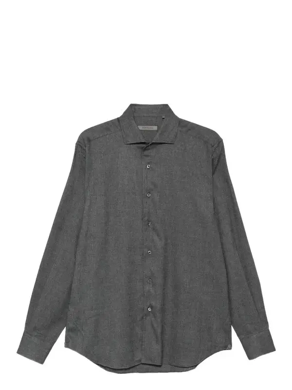 Corneliani Herringbone-weave Long-sleeve Shirt - Grey