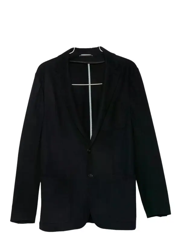 Canali Notched-lapel Patch-pocket Blazer - Black