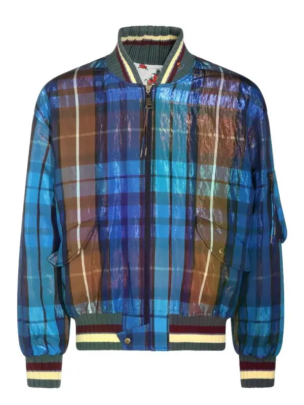 VIVIENNE WESTWOOD Tartan Print Bomber Jacket - Blue