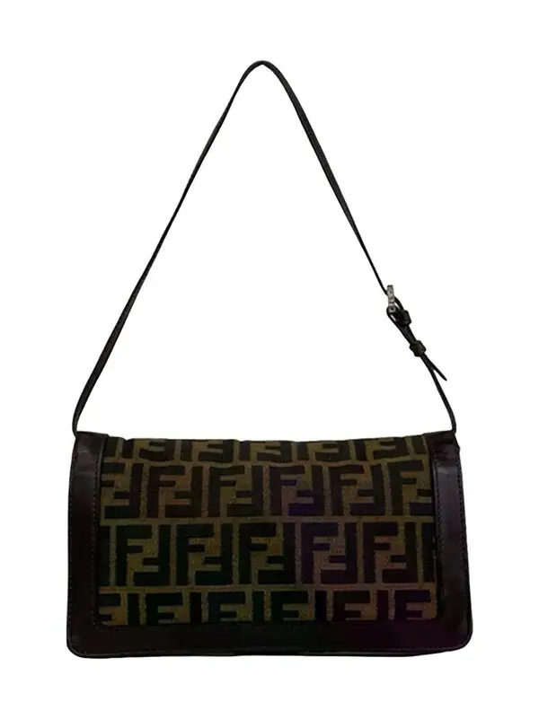 Fendi Zucca Canvas Shoulder Bag - Brown