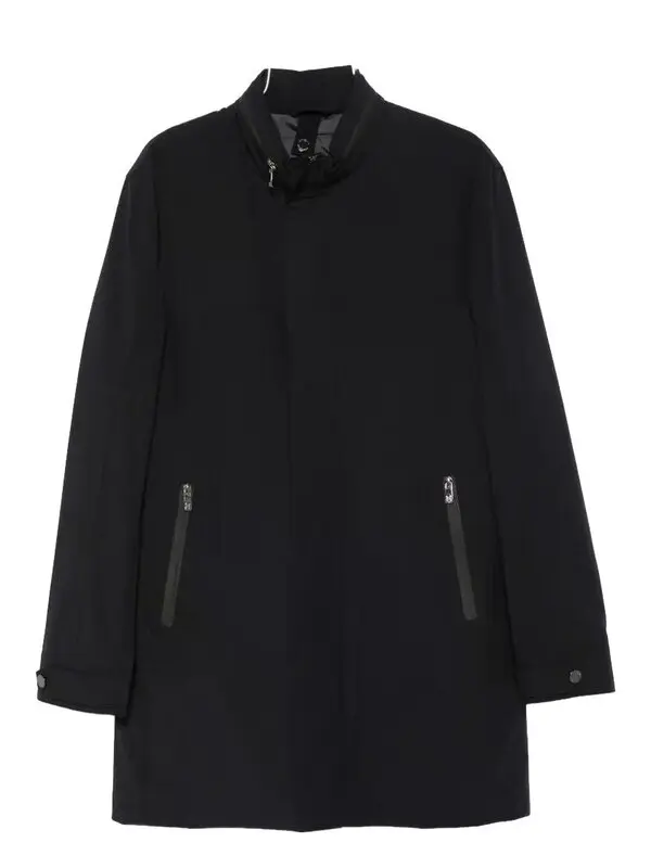 Corneliani High-neck Zip-pocket Coat - Blue