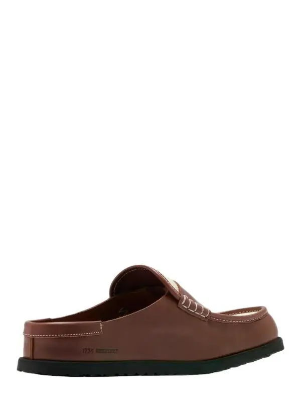BIRKENSTOCK Naples Canvas Leather-trim Loafer - Brown