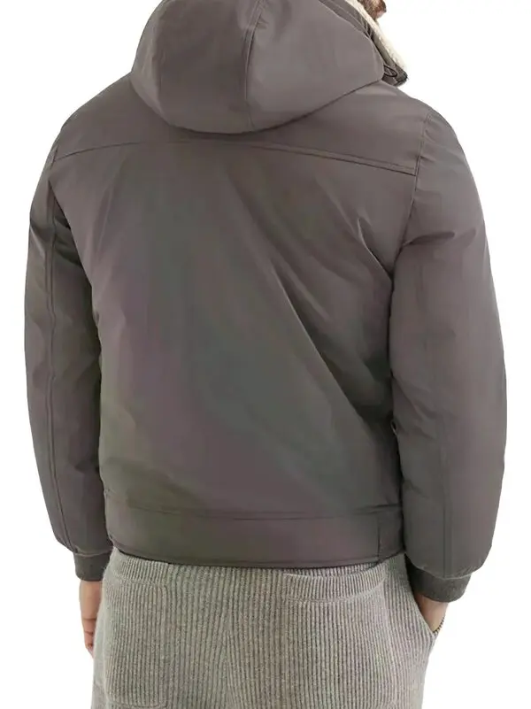 Brunello Cucinelli Stretch Bonded Nylon Down Jacket With Detachable Hood - Grey