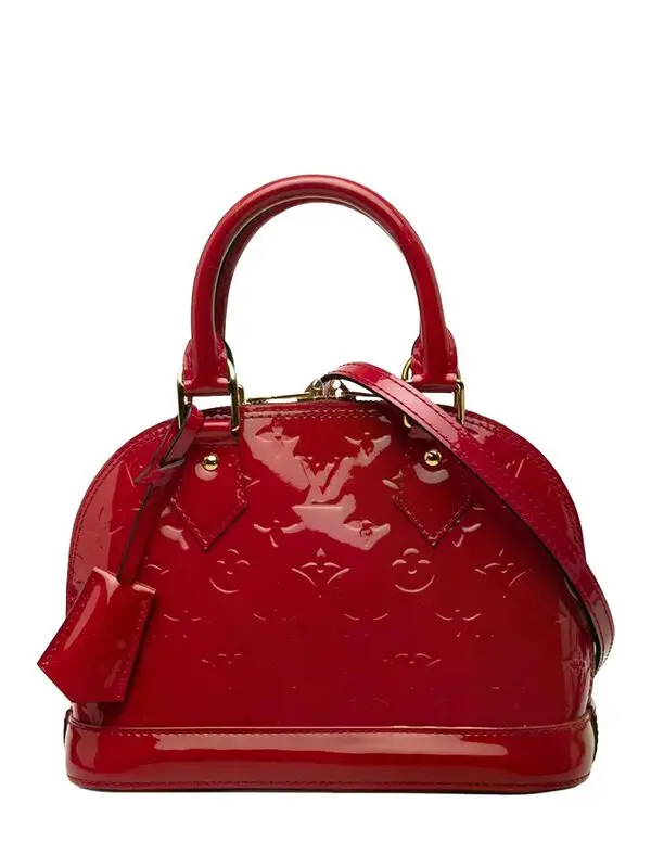 LOUIS VUITTON Monogram Vernis Alma Bb Satchel - Red