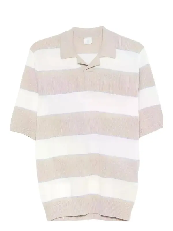 Eleventy Striped Short-sleeve Knitwear - Neutrals