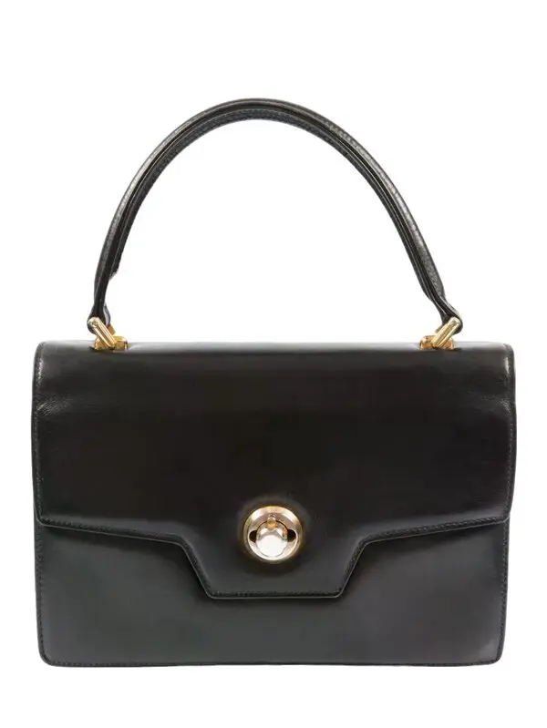 Gucci 1960s Box Leather Tote Bag - Black