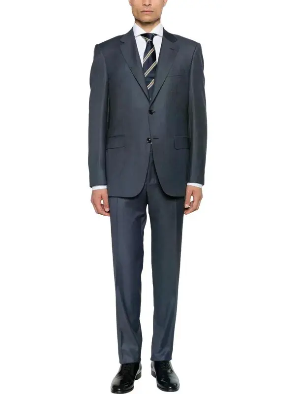 Canali Single-breasted Notched-lapels Suit - Blue
