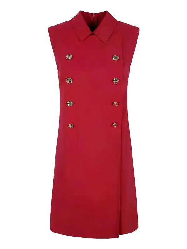 Chiara Boni La Petite Robe Double-breasted Sleeveless Mini Dress - Red